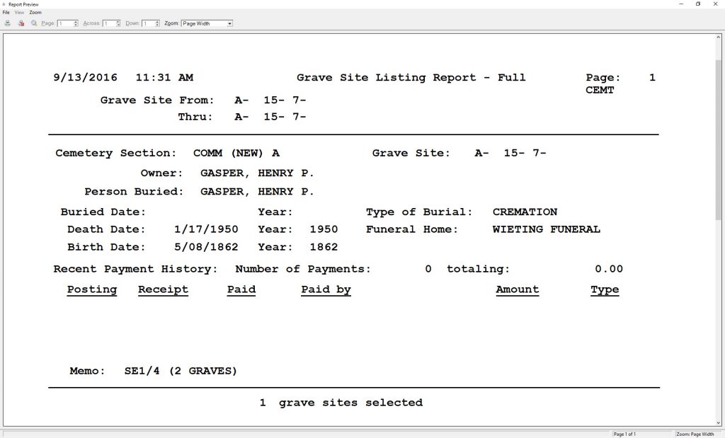 Cemetery Information Management
