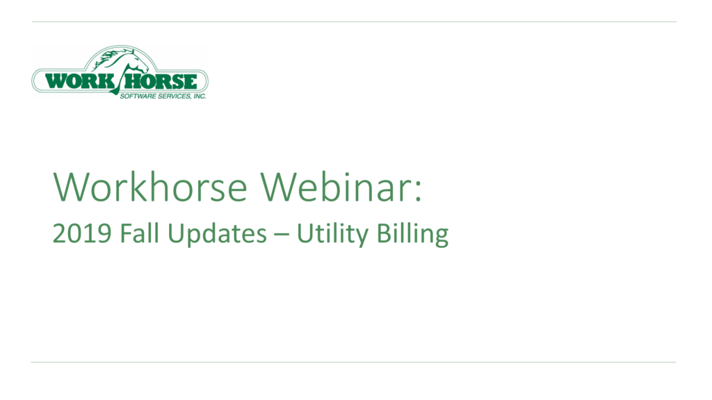 Utility Billing Orientation